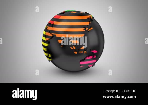 Rotation of the Earth. Gray background, 2 in 1, loop, created in 4K ...