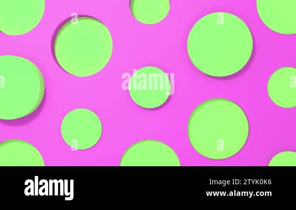 Green circle 3d shapes geometric animation on violet pastel background ...