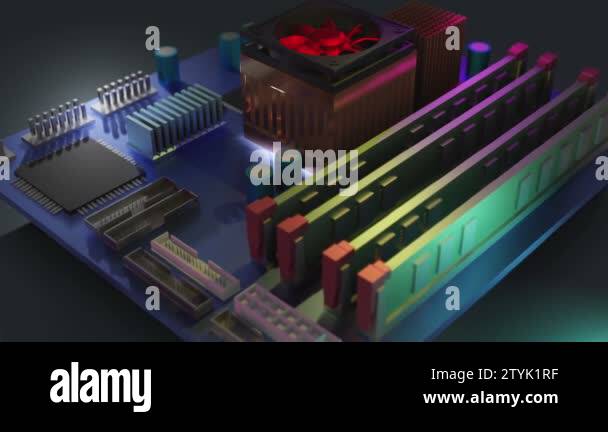 Motherboard and CPU animation Stock Video Footage - Alamy