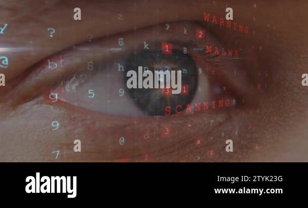 A close-up view of a right eye staring at a computer screen, with the ...