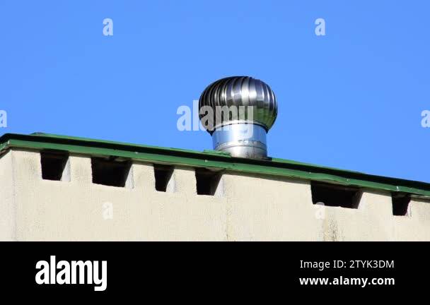 Ventilation turbo deflector. Cowl (chimney Stock Video Footage - Alamy
