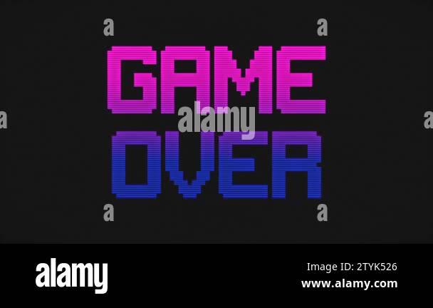 GAME OVER Screen 8-Bit Retro Video Game Style Text, Old Arcade Games ...