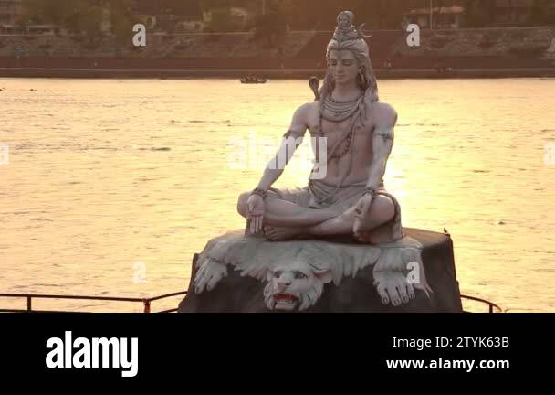 Rishikesh, India - Circa April 2019. Beautiful statue of Lord Shiva on ...