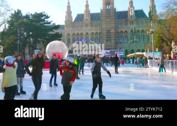 Ice rink in front of city hall Stock Videos & Footage - HD and 4K Video ...