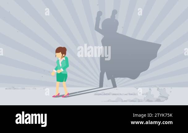 Businessman standing with superhero shadow. Business woman symbol ...