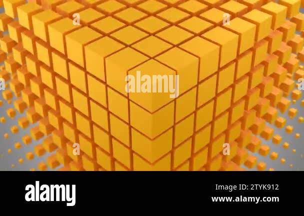 Boxes Formed A Wave In Space. Abstract background, 2 in 1, alpha matte ...