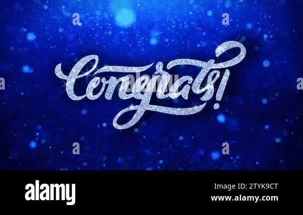 Congrats Blue Blinking Text Wishes Particles Greetings, Invitation ...
