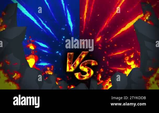 Cartoon fire animation. Flame loop background. Competition. Battle game ...