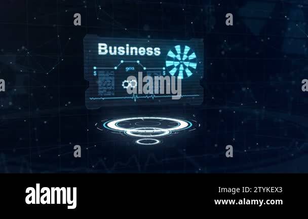 Three moving circles are on focus, then abstract business card is ...