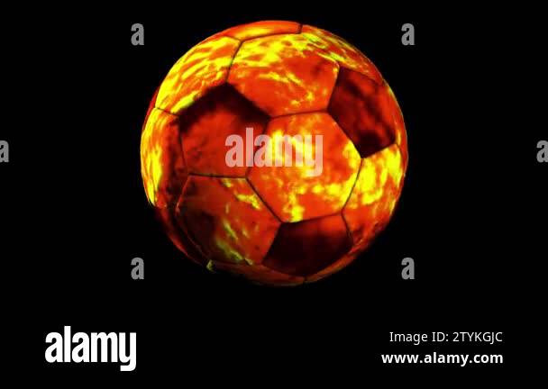 Futuristic soccer ball with magma glow. Looped animation. Football ...