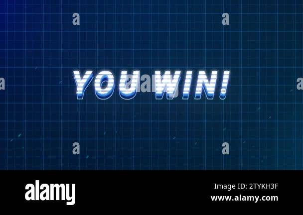 Animation of vintage video game screen with the words You Win! written ...