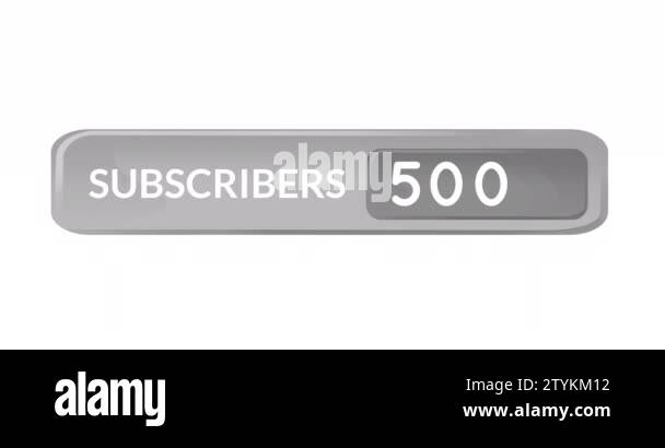 Digital animation of a subscribe button increasing in numbers on a ...