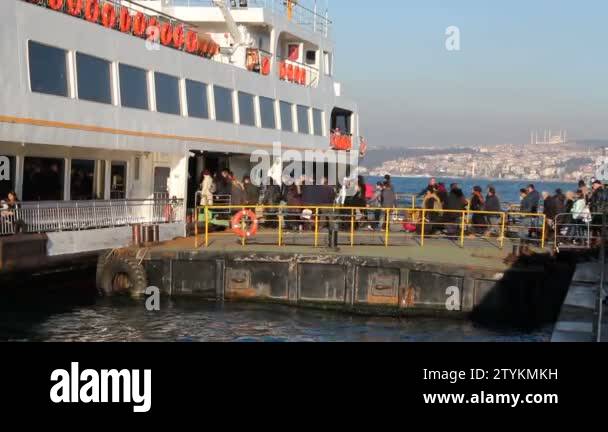 Passengers aboard the Bosphorus in Istanbul. Daily life in Istanbul ...