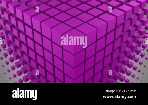 Boxes Formed A Wave In Space. Abstract background, 2 in 1, alpha matte ...