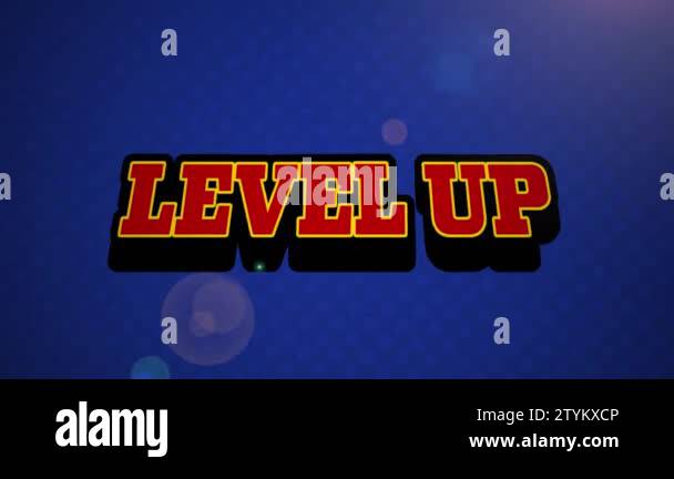 Animation of vintage video game screen with the words Level Up written ...