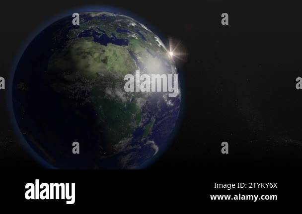 A seamless looping 3D animation of the Earth rotating. The Earth ...