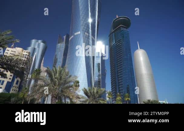 Doha, Qatar - December 2019. Al Bidda Tower and World Trade Center on ...