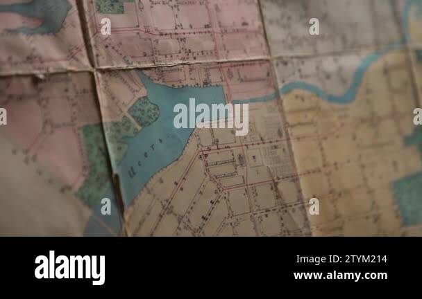 Close-up of outline map details. Stock footage. Details of marked area ...