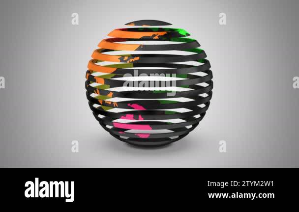 Rotation of the Earth. Gray background, 2 in 1, loop (151-600 frames ...