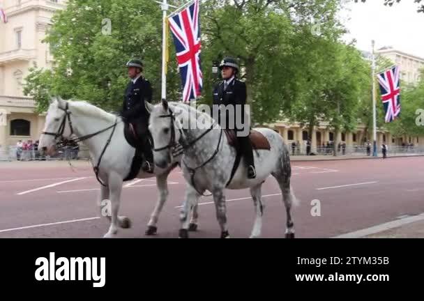 Marching band and horse at trooping the colour Stock Videos & Footage ...