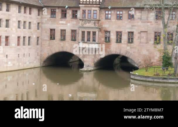 The old world-famous building in Nuremberg, the hospital of the holy ...