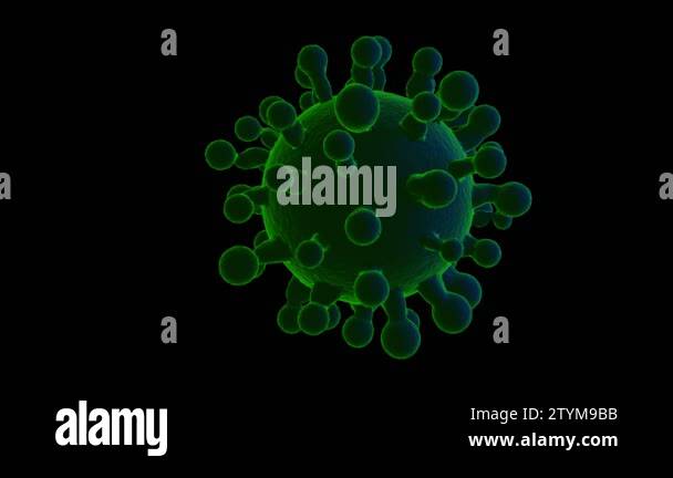 Coronavirus (COVID-19) medical animation on black background ...