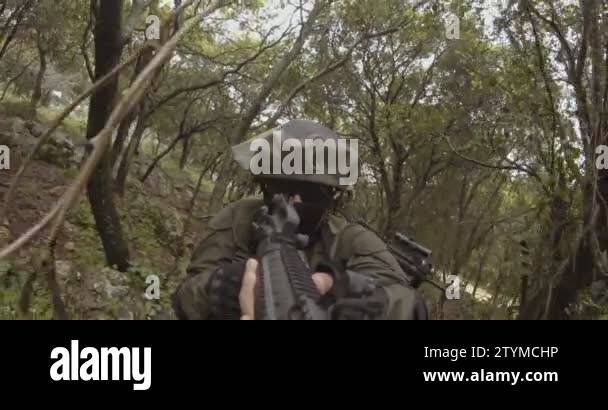 Weapon GoPro POV footage of a squad of Israeli commando soldiers during ...