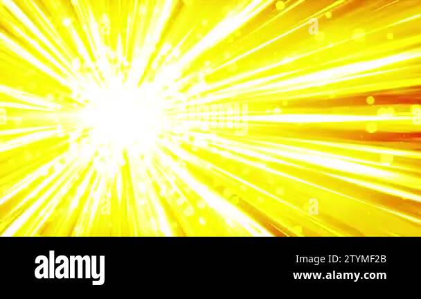 Cartoon beam animation. Shiny sun background. Sunburst rays in heaven. Abstract loop design ...