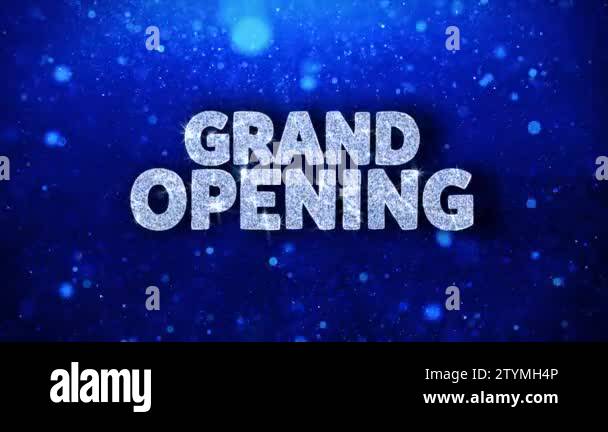 Grand Opening Blue Text Wishes Particles Greetings, Invitation ...