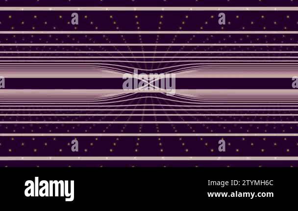 Straight white lines moving and rotating with small dots on purple ...