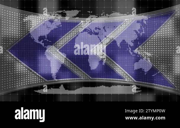 News studio design - newsroom background with stylized world map ...