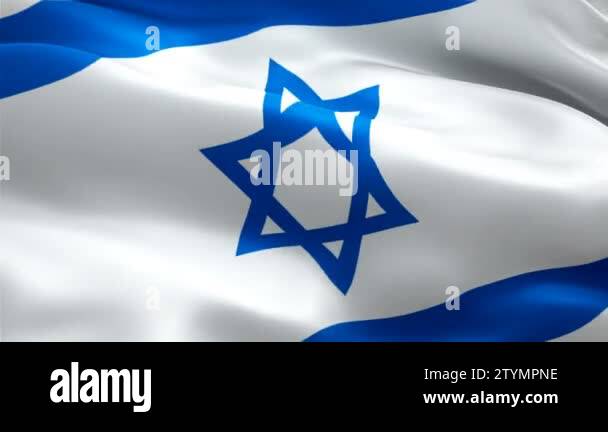 Jewish flag waving in wind video footage Full HD. Realistic Jewish Flag ...
