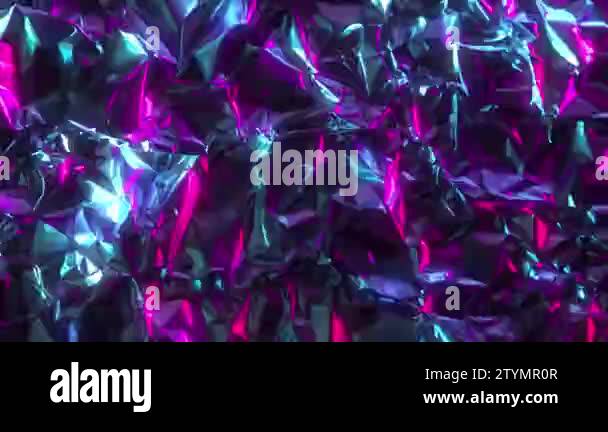 Cool background Loop of Holographic neon texture. Vibrant aqua menthe ...