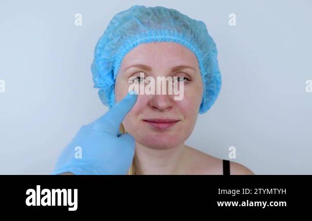 Facial plastic surgery or facelift, facelift, face correction. A ...