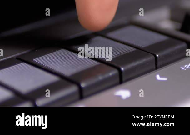 Pushing Play Button on a Vintage Tape Recorder. Transistor retro radio ...