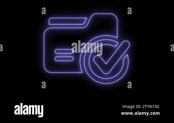 Animated checked folder icon 4K Stock Video Footage - Alamy