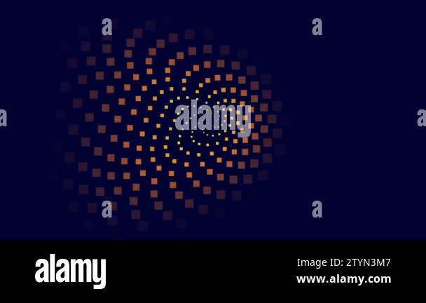 Rotating Cone of Orange Pixels in a Funnel or Wormhole Animation Stock ...