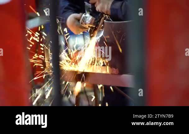 One worker man wear clothes according to all safety requirements, use ...