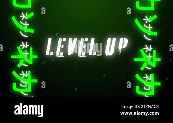 Animation of vintage video game screen with the words Level Up written ...