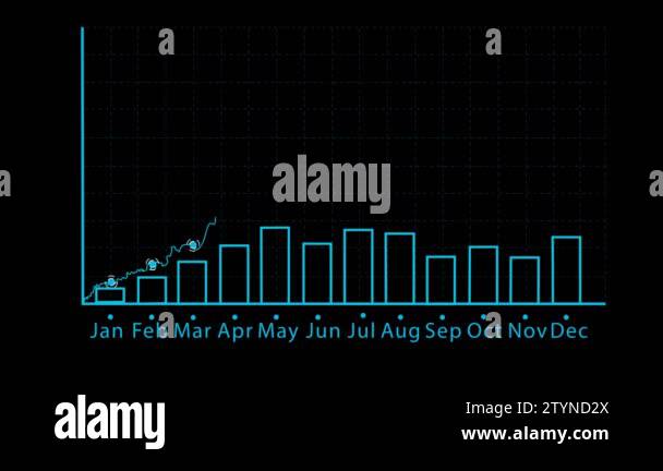 Mix of bar graph and linear. Black background Stock Video Footage - Alamy
