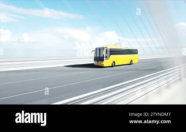 3d model of bus on bridge. Very fast driving. 4k animation Stock Video ...