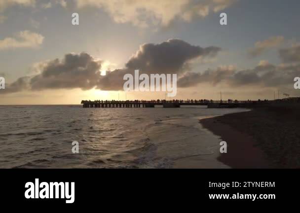 Beautiful golden sunset in the Roman coast at Ostia Lido with light ...