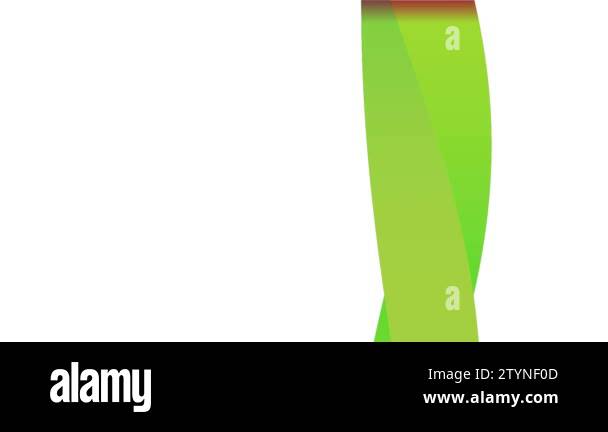 Red and Green Twisted Cross Section 3d Ribbon Moving Across Frame Stock ...