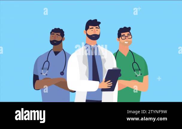 Doctors group staff characters animation Stock Videos & Footage - HD ...