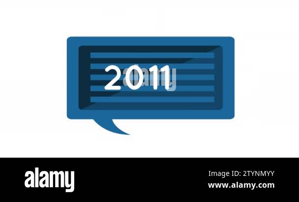 Animation of a blue striped chat box with numbers increasing on a white ...