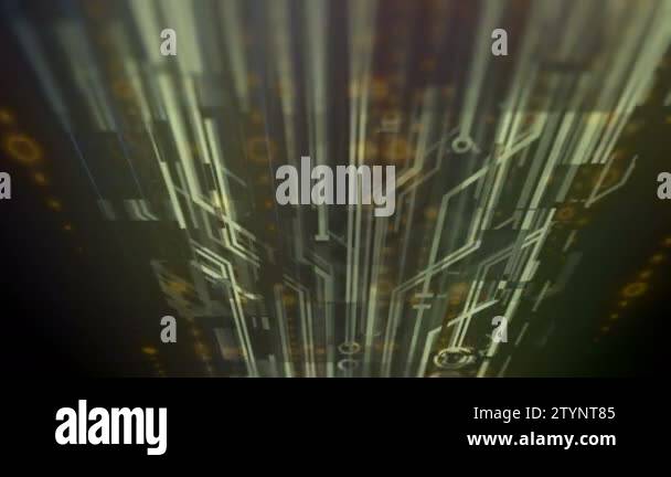 Computer generated high tech digital technology animation. 3d rendering ...