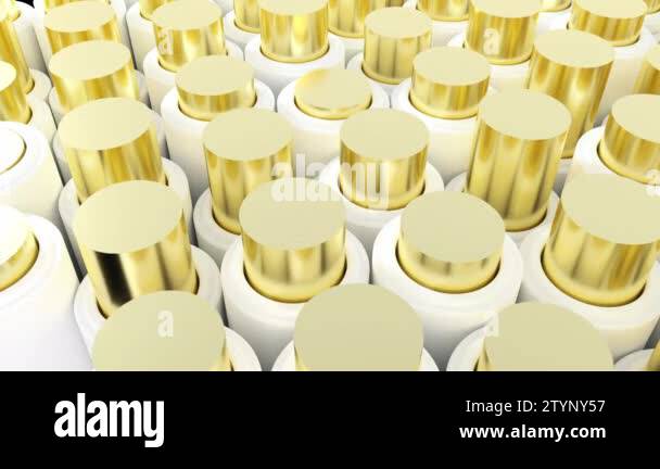 Abstract set of 3d metal cylinder shapes background render animation ...