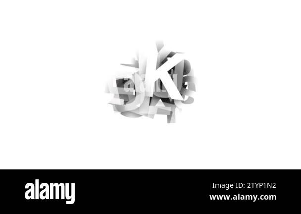 collection of letters slow moving randomly on an isolated white ...
