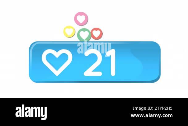 Digital animation of social media icons moving in the screen with heart ...