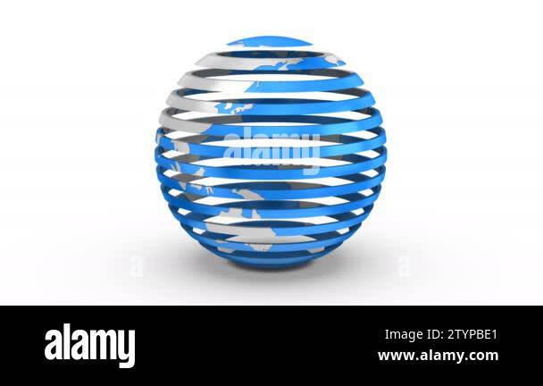 Rotation of the Earth. White background, 2 in 1, loop (151-600 frames ...